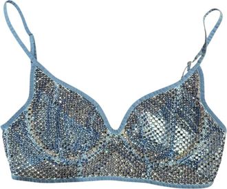 Genny Femme, Sous-v&ecirc;tements, Bleu, Taille: 34 FR Bralette Top Orn&eacute;