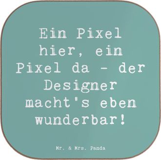 Mr. & Mrs. Panda Untersetzer Gläser Spruch Designer Pixel Kunst - Geschenk, Tasse, kreative Geschenke, Berufe, Glas, Grafikdesign, Innovation, Kreativität, Mode, perso