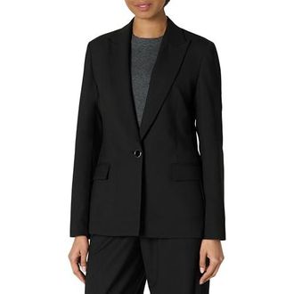 Amazon Essentials Blazer Tiss&eacute; Boutonnage Simple Coupe Classique Femme, Noir, 38