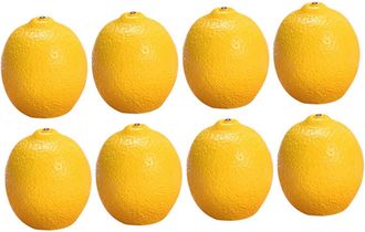 Artibetter 8 Stück Teiliges Mini Künstliche Zitronen aus Resin Lebensechte Miniatur Früchte für Haus Küche DIY Obst Dekoration Leicht Bruchsicher Realistische Si