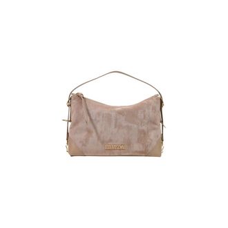 Love Moschino Velvety Polyester Shoulder Bag - Beige