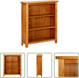vidaXL B&uuml;cherregal Eiche - B&uuml;cherregal 3 F&auml;cher 70x22,5x82 cm Massivholz Eiche