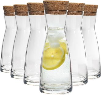 Bormioli Rocco Ypsilonglas Carafes Mit Korkdeckel - 1,1L - 6. Packung