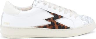 Moaconcept Low-Top Sneaker - White And Leopard Sneakers From Moaconcept Featuri - Gr. 37 (EU) - in Wei&szlig; - f&uuml;r Damen