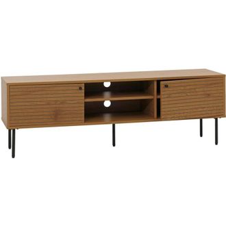 Hhg jamais utilisé] Meuble tv 278, Buffet bas Armoire tv, style scandinave Métal Bois Mélamine mvg 50x150x40cm, naturel