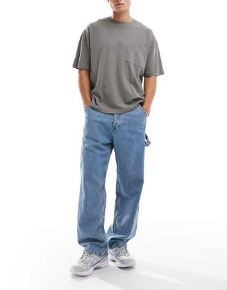 Jack & Jones Alex - Jean baggy style charpentier - Bleu