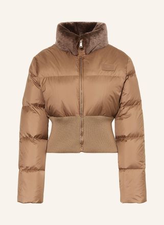 Fendi Daunenjacke Mit Abnehmbarem Kragen beige