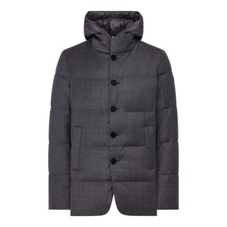 Duno Gesteppte Wolljacke mit abnehmbarer Kapuze - - Jackets - Herren - Grau - L