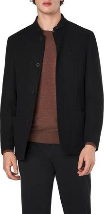 Roy Robson Herren Strick-Sakko schwarz Slim Fit