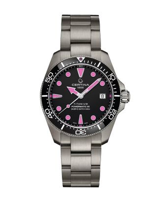 Certina DS Action Diver 38mm Titanium Automatik, Schwarz, Pink C048.807.44.051.01