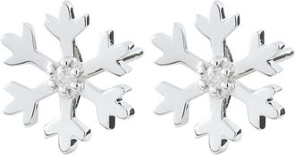 Edenly Ohrstecker Schneeflocke - Weißgoldgold und Diamant