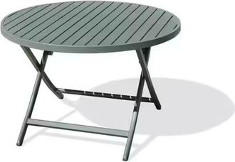 DCB Garden [JAMAIS UTILISE] Table de Jardin Pliante Ronde DCB GARDEN Marius en Aluminium &Oslash;110 cm Vert Kaki - MARIUS-TB110-KAKI