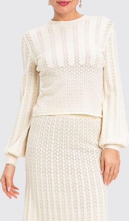 Twinset Rundhalspullover aus Viskosemischung in durchbrochener Strickart