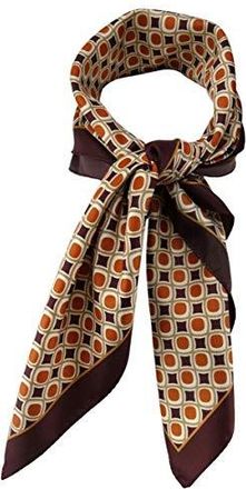TigerTie Foulard en Velours pour Femme &agrave; Motifs - Dimensions 60 x 60 cm, Marron Fonc&eacute;, Beige, Orange - Gr&ouml;&szlig;e: ca. L&auml;nge 60 cm, Breite 60 cm