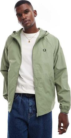 Fred Perry Gr&uuml;ne Shell-Jacke aus Taslan mit Kapuze