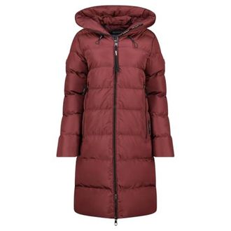 Geographical Norway April Femme - Parka Longue Chaude Hiver avec Capuche - Manteau Imperm&eacute;able D&eacute;perlant - Blouson Outdoor Coupe-Vent Confort Urbain (Bordeaux L)