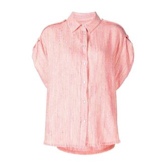 Iro L&auml;ssiges Kurzarmhemd - - Blouses & Shirts - Damen - Rosa - S