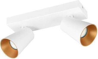 Trio Leuchten Spotbalken Sharp 817100231, Metall Weiß matt, Cover goldfarbig/weiß, exkl. 2x GU10