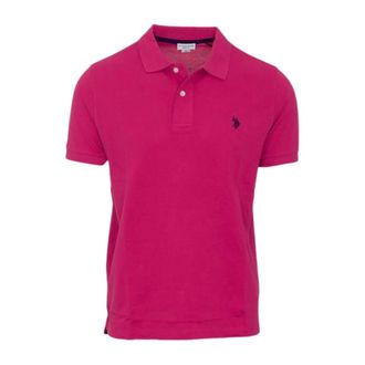 U.S.Polo Association Lila Baumwoll-Polohemd - - Tops - Herren - Rot - 2XL