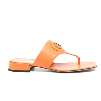 Valentino Orange Leder Sandalen- Slip-On Stil - - Shoes - Damen - Orange - 38 EU