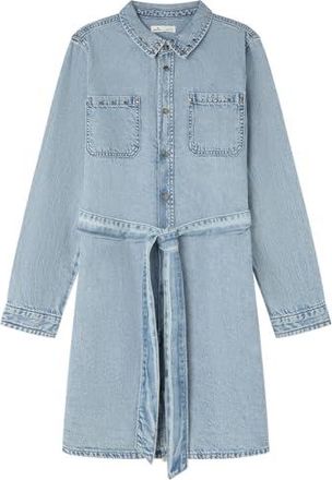 Springfield Midi Denim Shirt Dress with Studs Robe en Jean, Bleu, 38 Femme