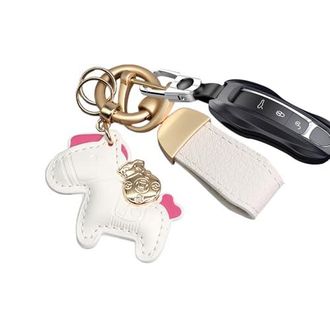 Generico Co&ucirc;t de porte-cl&eacute;s chevaux, ornement de porte-cl&eacute;s chevaux, d&eacute;coration suspendue de cha&icirc;ne de cl&eacute;s en PU, ornement de sacs de voiture de voiture, coll