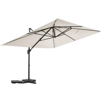 Habitat et Jardin Habitat Et Jardin - Parasol jardin d&eacute;port&eacute; en aluminium Sky 4 - 3 x 4 m - Ecru