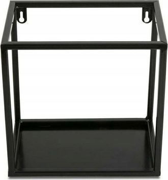 HowHomely Wandregal Metall Schwarz 24 x 24 x 15 cm Moderne Wandregale | Loft H&auml;ngeregal f&uuml;r Wanddeko Wohnzimmer Schlafzimmer Bad Caf&eacute; B&uuml;ro und Hotel