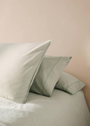 Mango Taie doreiller enfant en coton lav&eacute; double surpiq&ucirc;re 50x75 cm vert for&ecirc;t - Home - 50x75cm - MANGO HOME