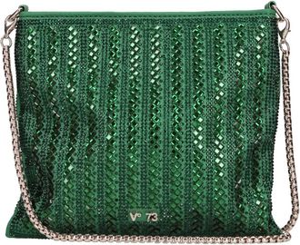 V&deg; 73 Femme, Sacs, Vert, Taille: ONE Size Sac bandouli&egrave;re en tissu et paillettes