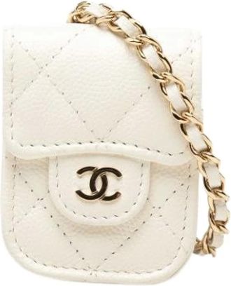 Chanel Sac bandouli&egrave;re matelass&eacute; en cuir caviar Pre-owned - Femme - Pre-owned - Blanc - Taille: ONE Size