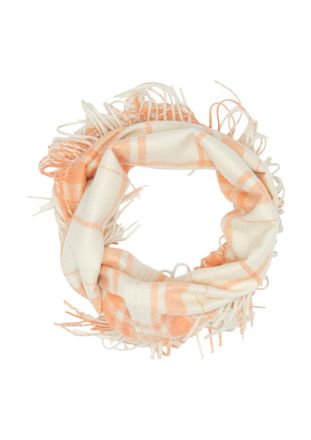 s.Oliver Karierter Loop-Schal mit Fransen