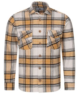 Rock Creek Herren Hemd Kariertes Flanellhemd Karohemd Herrenhemd Flanell Hemden Holzf&auml;llerhemd &Uuml;bergangsjacke Langarm Kariert Winter H-325 Gelb 5XL