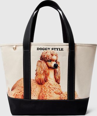 Stella McCartney Jeff Koons Doggy Style Tote Bag, Woman, Ivory/Black