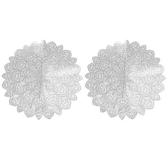 Angoily 2 St&uuml;ck Pack PVC Tischset mit Hitzeschutz Elegantes Peacock Tail Muster Stilvolle Platzmatten f&uuml;r Esstisch und Feier