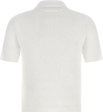 Tory Burch Pointelle Viscose Polo Shirt - White