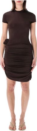 Rotate Rotate Birger Christensen, Femme, Robes, Brun, Taille: 38 FR Mini Robe Fleur