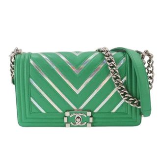 Chanel Pre-owned Sac bandouli&egrave;re Boy Chanel - Femme - Pre-owned - Vert - Taille: ONE Size