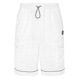 Philipp Plein Homme, Shorts, Blanc, Taille: 2XL Short Pantalons Monogram
