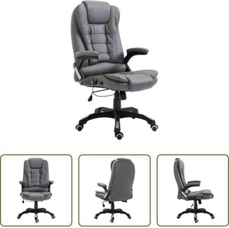 vidaXL Ergonomischer B&uuml;rostuhl - B&uuml;rostuhl Anthrazit Kunstleder