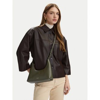 Calvin Klein Handtasche Calvin Klein Foil Logo Conv Shou?Lder Bag LV04F3272G Dunkelgr&uuml;n