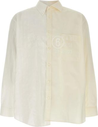 Maison Margiela Homme, Chemises, Beige, Taille: M Numeric Asymmetric Shirt