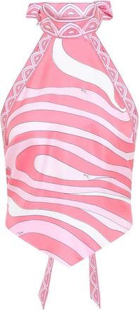 Pucci Seiden-Neckholder-Top - - Tops - Damen - Rosa - S