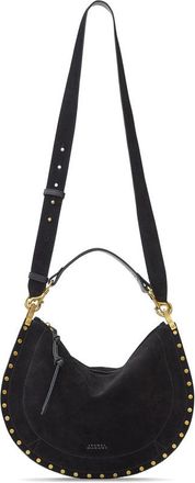 Isabel Marant Studded Suede Shoulder Bag - Black