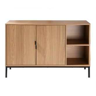 Calicosy Calicosy - Buffet mit 2 T&uuml;ren und 2 offenen F&auml;chern in Holzrillenoptik L110 cm - tara
