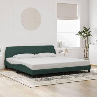vidaXL Cadre de lit sans matelas vert foncé 200x200 cm velours Vidaxl