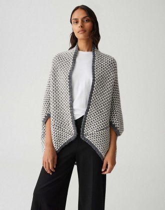 OPUS Cape AMARYLLIS mit zweifarbiger Waffelstruktur one size, weicher Griff, Mélange-Effekt