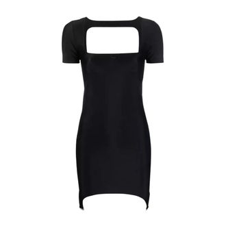 Courr&egrave;ges Schwarzes Mini-Kleid mit eckigem Ausschnitt - - Dresses - Damen - Schwarzk - S