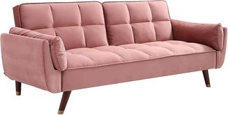 Vente-Unique Klappsofa 3-Sitzer mit Schlaffunktion - Samt - Rosa - GULCAN