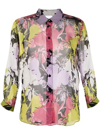 Patou Geblümte Bluse mit Sheer-Effekt - Rosa